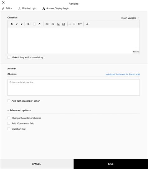 How To Create Ranking Questions In Zoho Survey Online Help Guide