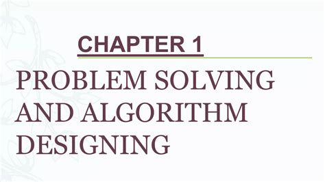 Algorithm N Problem Solving X Ppt