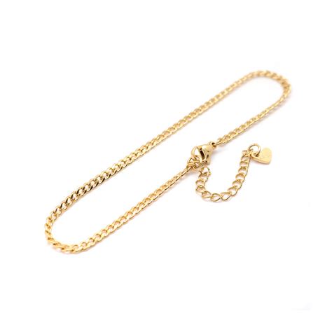 Badu Bg Гривна за глезена от неръждаема стомана 304 Златен цвят Кръгла верига Гривна за глезена