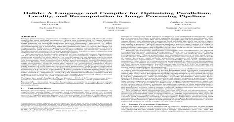 pdf halide a language and compiler for optimizing parallelism … commit