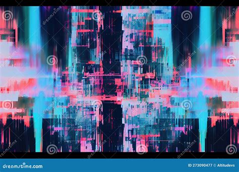 Abstract Glitch Effect With Distorted Static And Random Noise That Looks Like A Digital Image Or