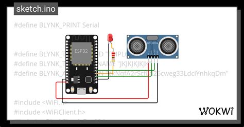 Blynk Ultrasonic Copy Wokwi Esp32 Stm32 Arduino Simulator