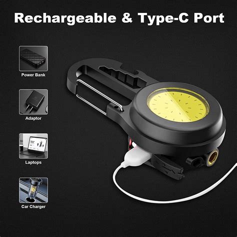 For Mah Brightest Rechargeable Led Keychain Light Led Flashlight Usb Type C Rechargeable COB