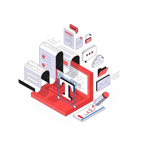 Premium Vector Program For Work With Pdf Files Vector Isometric Illustration