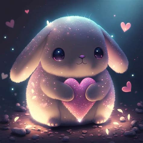 梦幻爱心萌兔 Ai绘画提示词 素材集市