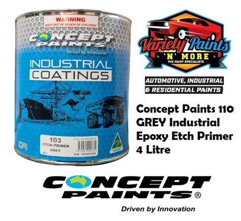 Concept Paints 103 Grey Industrial Epoxy Etch Primer 4 Litre