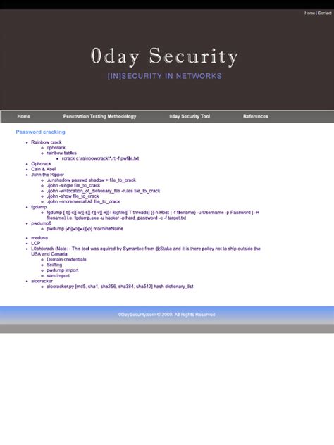 Password Cracking Cheatsheet Pdf