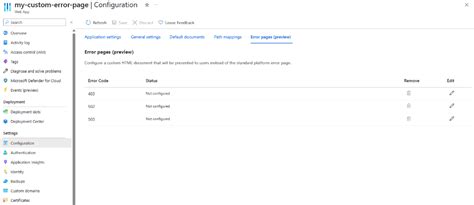 how to deploy custom error pages in azure app services arinco