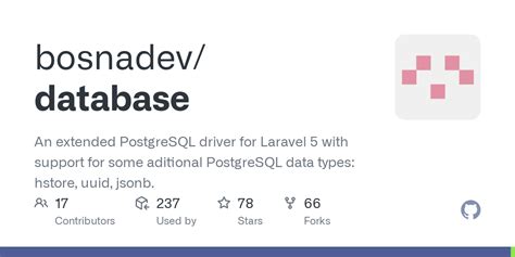 Github Bosnadevdatabase An Extended Postgresql Driver For Laravel 5