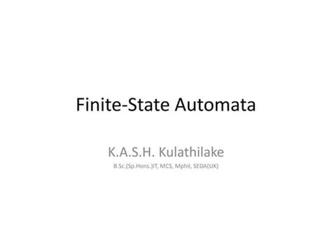 Lecture Notes Finite State Automata For Nlppdf Programming Languages