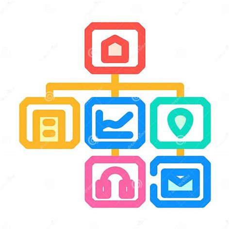Information Architecture Ux Ui Design Color Icon Vector Illustration Stock Illustration