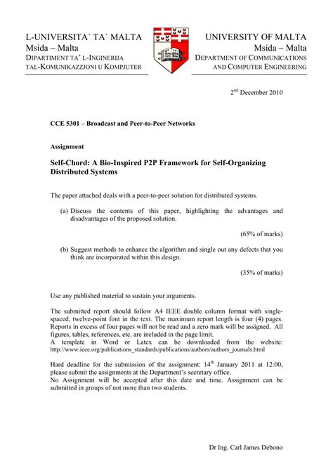 Pdf Self Chord A Bio Inspired P2p Framework For Self Organizing Distributed Systems