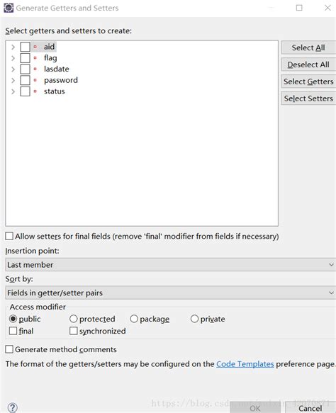 Eclipse快速生成set和get方法eclipse生成getset方法快捷键 Csdn博客
