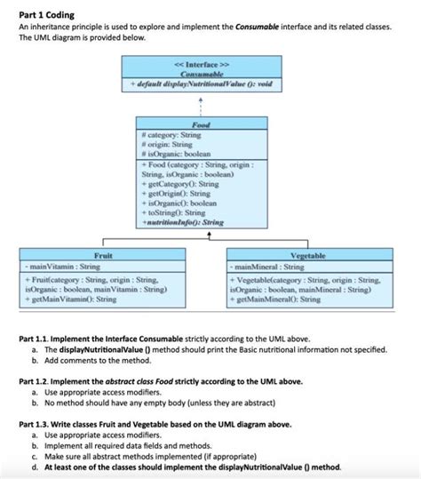 Solved Part 1 Coding An Inheritance Principle Is Used To