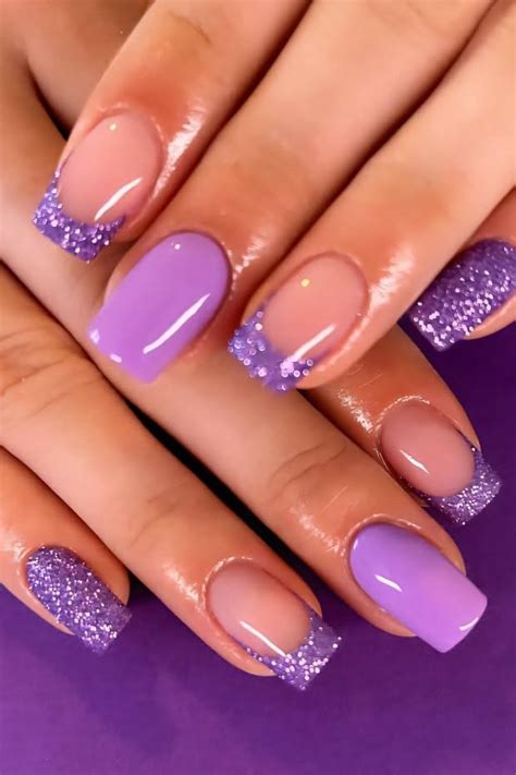 Glamorous Lavender Glitter Nail Art A Touch Of Elegance Nail Art