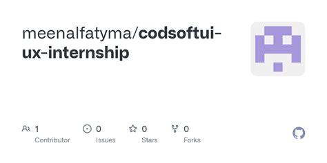 GitHub Meenalfatyma Codsoftui Ux Internship