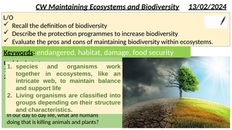 Maintaining Biodiversity Teaching Resources