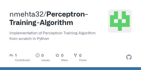 Github Nmehta32perceptron Training Algorithm Implementation Of Perceptron Training Algorithm