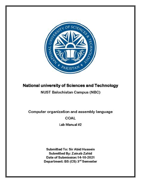 Coal Lab Manual 2 National University Of Sciences And Technology Nust