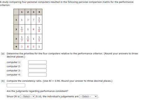 Solved A Study Comparing Four Personal Computers Resulted In