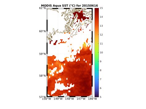Modis Aqua Sst For Gulf Of Alaska June 2015