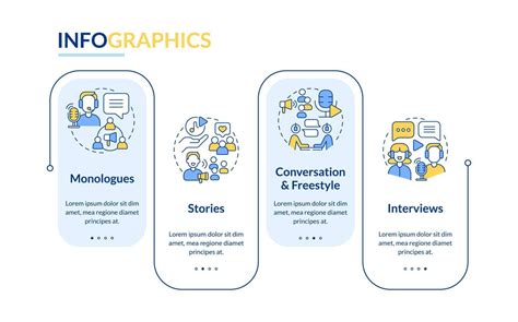 Popular Podcast Formats Rectangle Infographic Template Digital Content Data Visualization With
