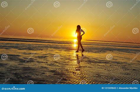 Girl Running By The Sea On The Beach Stock Image Image Of Ocean