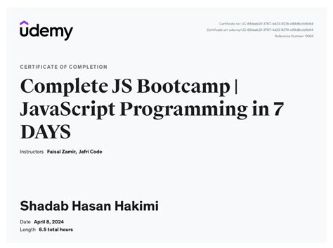 shadab hasan hakimi on linkedin javascript programming udemy
