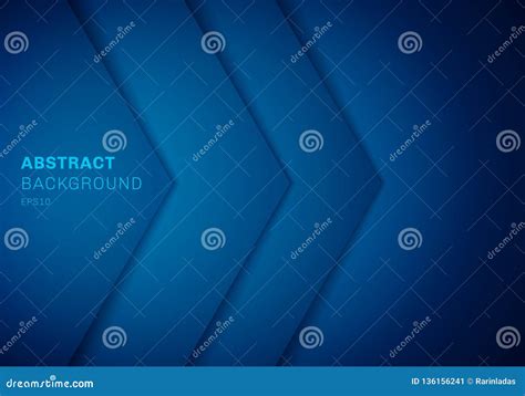 Abstract 3d Blue Triangle With Overlap Paper Layer Gradient Color With Copy Space Background