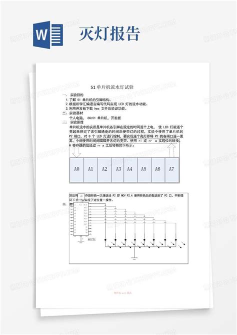 51单片机流水灯实验报告word模板下载编号qokeodzx熊猫办公