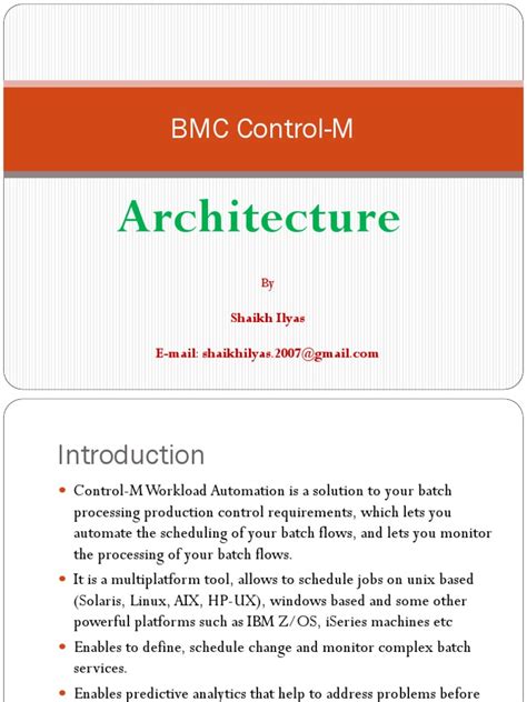 Bmc Control M Architecture Pdf Server Computing Ibm System I