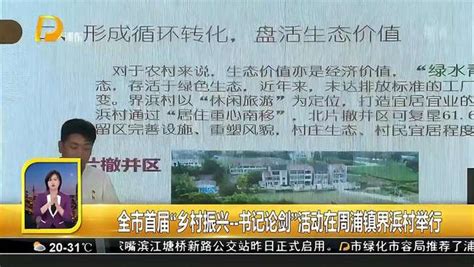 全市首届乡村振兴书记论剑活动在周浦镇界浜村举行 时事 时政 好看视频
