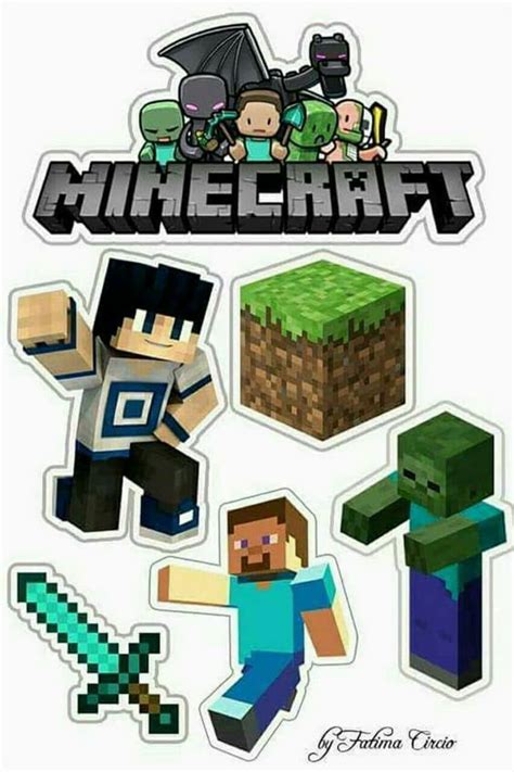 Minecraft Printable Cake Toppers