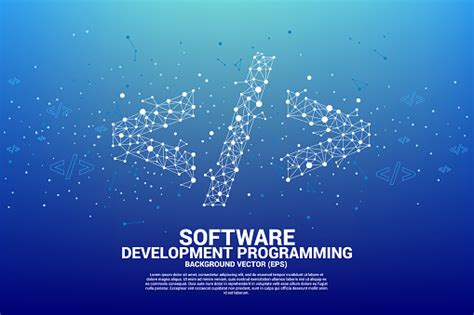 벡터 다각형 소프트웨어 개발 프로그래밍 태그 아이콘 점이 선을 연결 하십시오 Java 프로그래밍 언어에 대한 스톡 벡터 아트 및