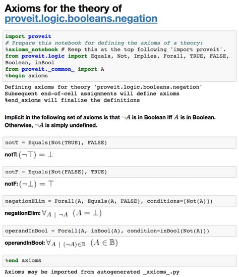 The Axioms Notebook In The Logic Booleans Negation Theory Package Download Scientific Diagram