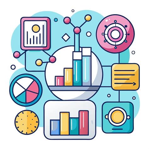 Colorful Data Visualization With Graphs Charts And Icons Representing Business Analytics And