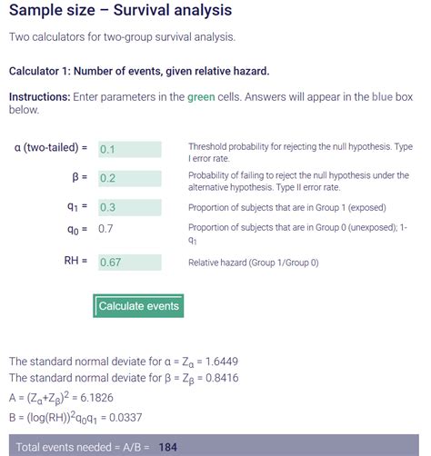 Sample Size In Survival Analysis Cross Validated