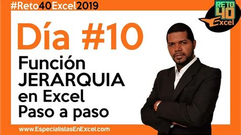 Día 10 Función Jerarquia En Excel Capacitación Excel Curso De Excel Trucos De Excel