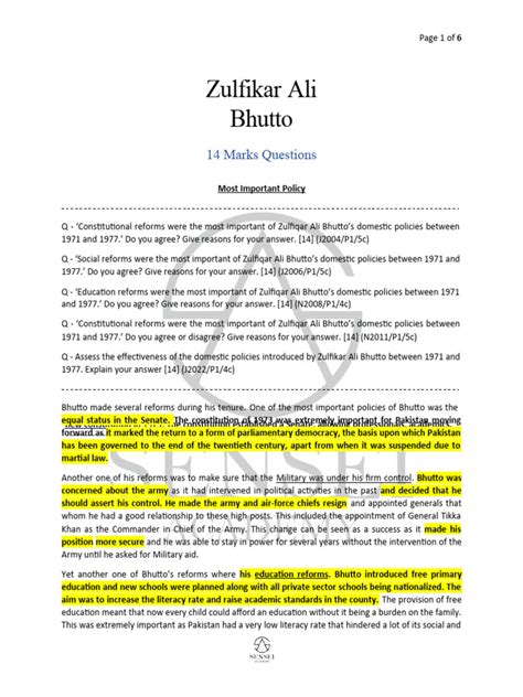 Chapter 16 Zulfikar Ali Bhutto Pdf Zulfikar Ali Bhutto Muhammad