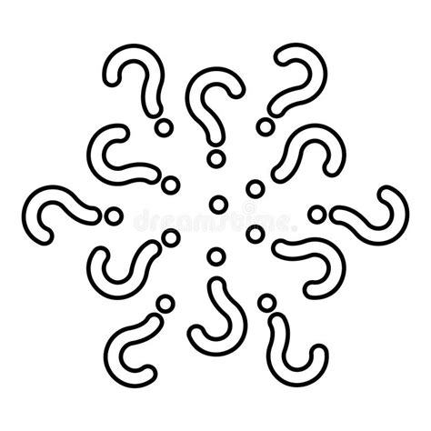 Signs Of Questions Sign Question Contour Outline Line Icon Black Color Vector Illustration Image