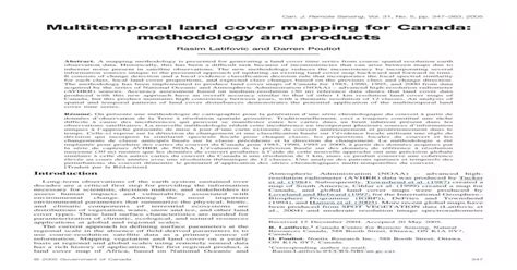 Multitemporal Land Cover Mapping For Canada Methodology And Products