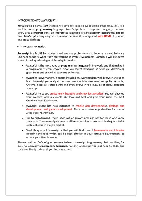 Intorduction To Javascript Lecture Two Introduction To Javascript Javascript Is A Lightweight