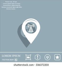 Grungy Icon Map Pointer Wifi Symbol Stock Vector Royalty Free 336372203 Shutterstock