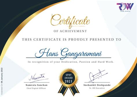 Hans Gangaramani 👨🏻‍💻 On Linkedin Feeling Honoured To Receive The