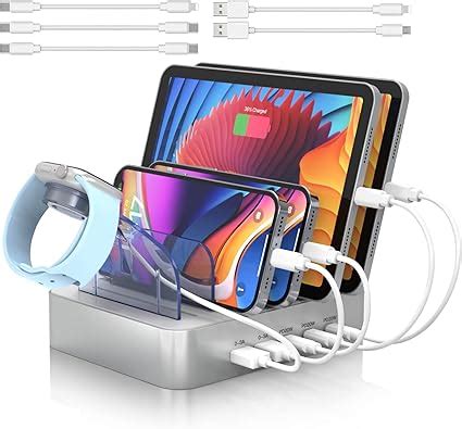 Amazon Com MSTJRY USB C Charging Station For Multiple Devices 90W 5 Ports Multi Fast Charger