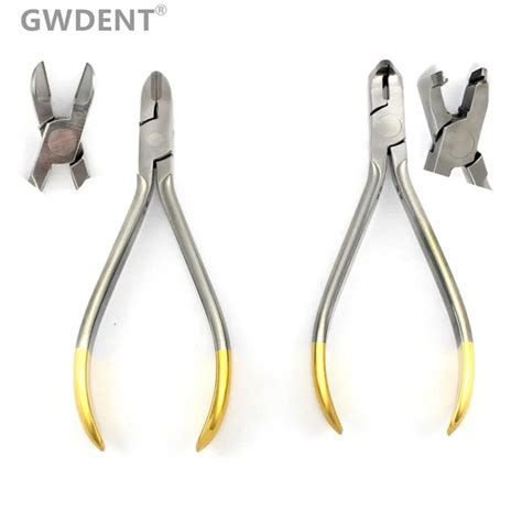 2 개의 치과 용 Distal End Cutter Tc 하드 와이어 커터 Tc 치열 교정기 펜치 세트치과 기본 악기