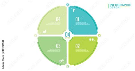 Vector Infographic Circle Cycle Diagram With 4 Options Presentation