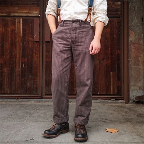 Mens Vintage French Striped Pepper And Salt Striped Cargo Pants Mens
