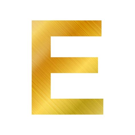 흰색 배경 벡터에 영어 알파벳 골드 질감 문자 E 프리미엄 벡터
