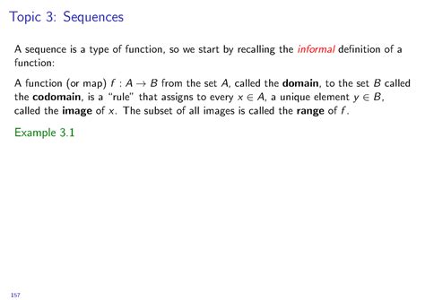 Topic Sequences Real Analysis Lecture Notes Topic Sequences A Sequence Is A Type Of